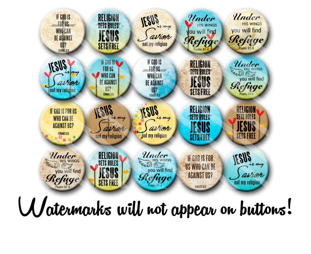 Christian Jesus Religious Pin Back Button Party Favors of Gift Set of 1 ...