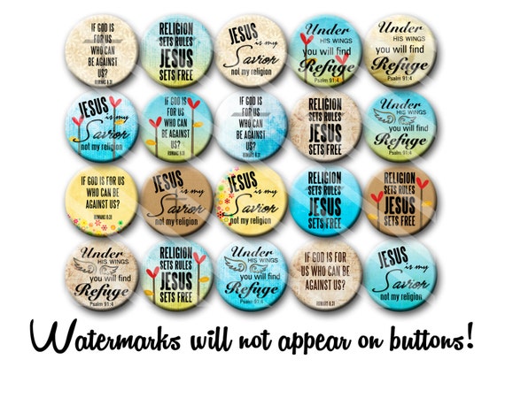 Set of 10-1 Metal Pin back Buttons Religious Quotes Inspirational ...
