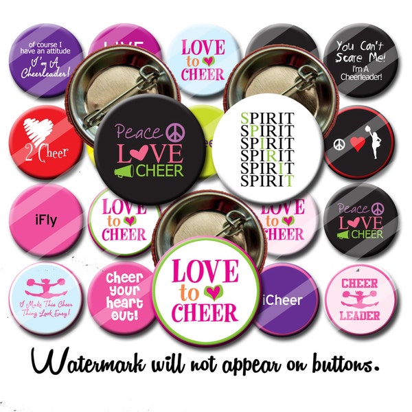1 Inch Cheer Buttons - Etsy