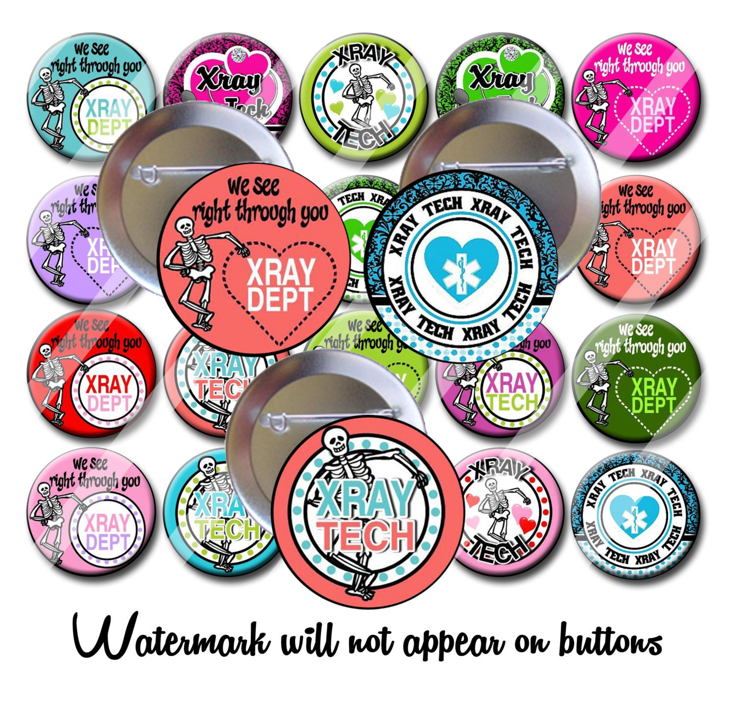 X-RAY Tech RAD Tech Technician Pins Pinback Button Set 1.25 | Etsy