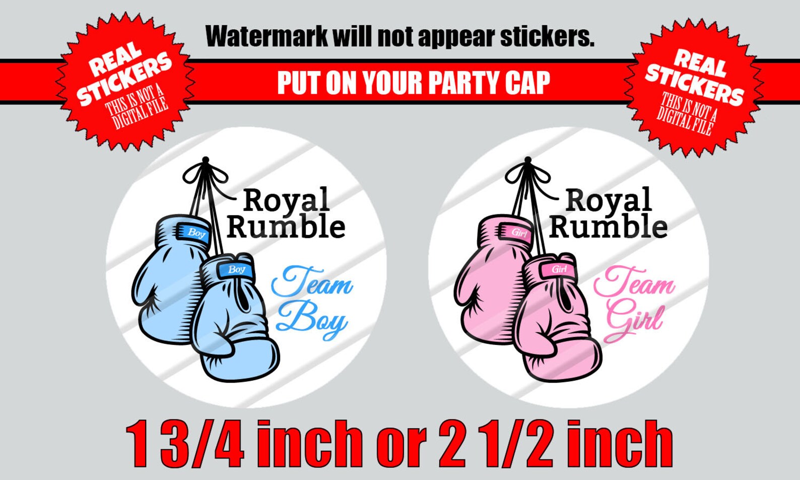 Gender Reveal Stickers Boxing Party Favors Boxing Gloves - Etsy