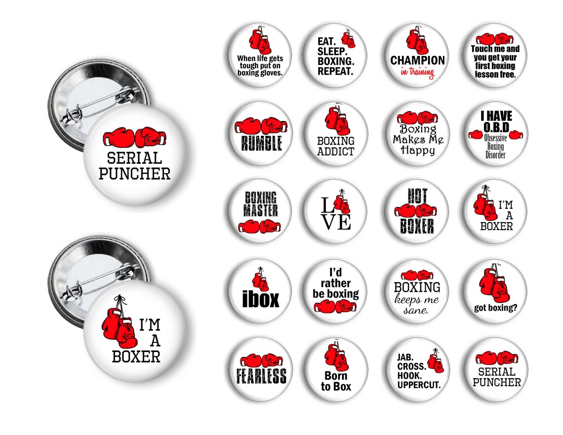 Boxing Pins Boxer Pins Boxer Gift Boxing Gift 1.25 or 1.75 - Etsy