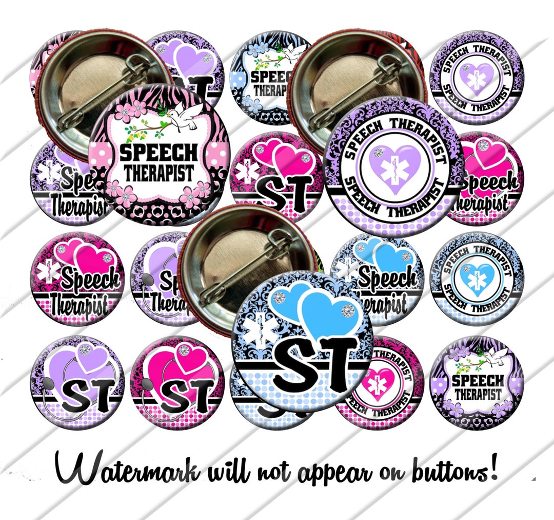Speech Therapist Pins Pinback Button Set 1.25 Inch Gift Healthcare Gift ...