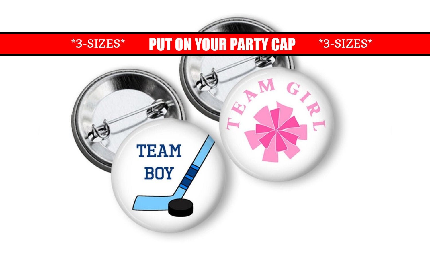 Género Revelación Pines Pucks o Pom-Poms Party Favores Gender Reveal ...