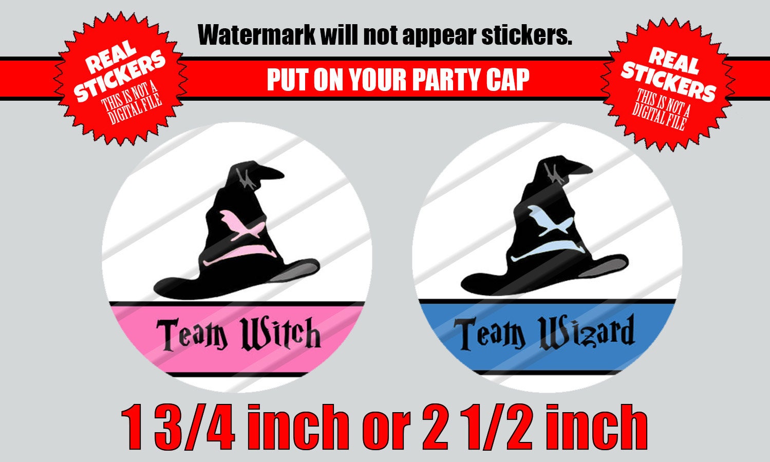 Gender Reveal Stickers Witch or Wizard Party Favors Witches - Etsy ...