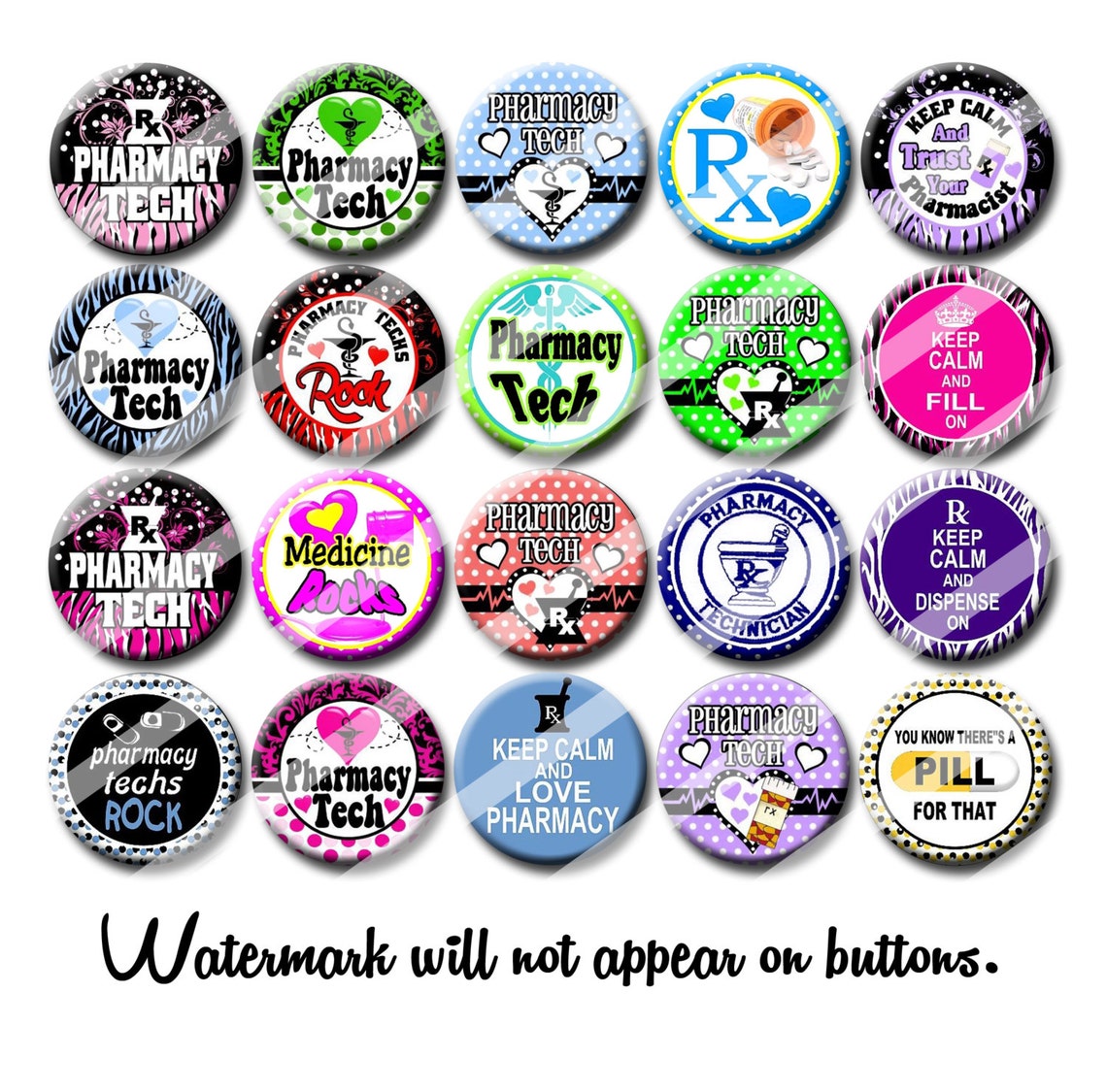 Pharmacy Tech Pharm Tech Pharmacist Technician Pins Pinback - Etsy