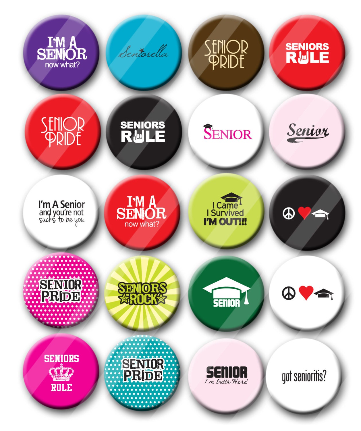 High School Seniors 12th Grade Senior Sayings Pin Back Button Party ...