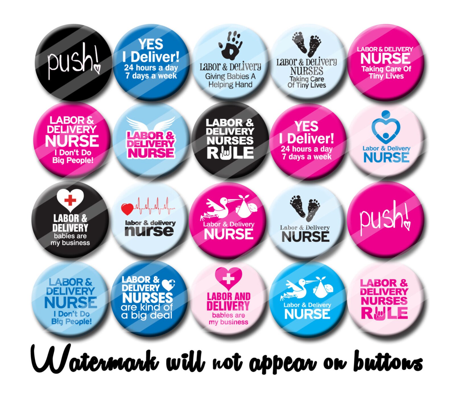 Labor & Delivery Nurse Pins Nurse Gift Pin Back Button Set | Etsy