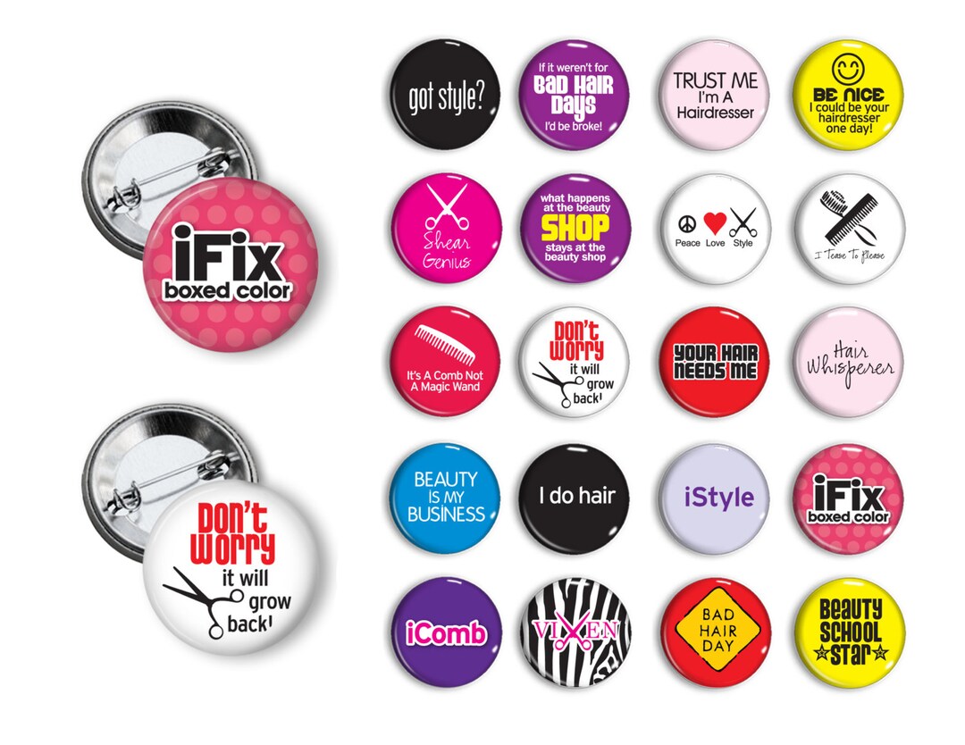Hair Stylist Hair Dresser Cosmetology Stylist Pins 1.25 Inch Pinback ...