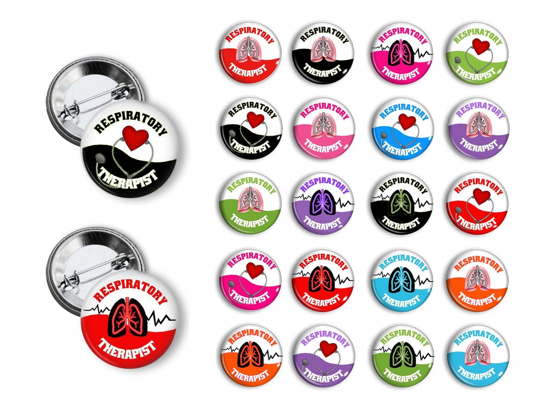 Respiratory Therapist Appreciation Button Set 1.25 Inch Pinback Buttons ...
