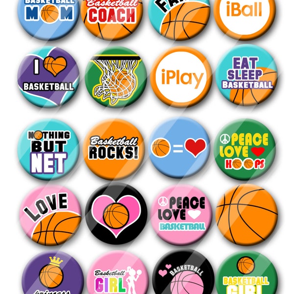 Basketball Buttons - Etsy