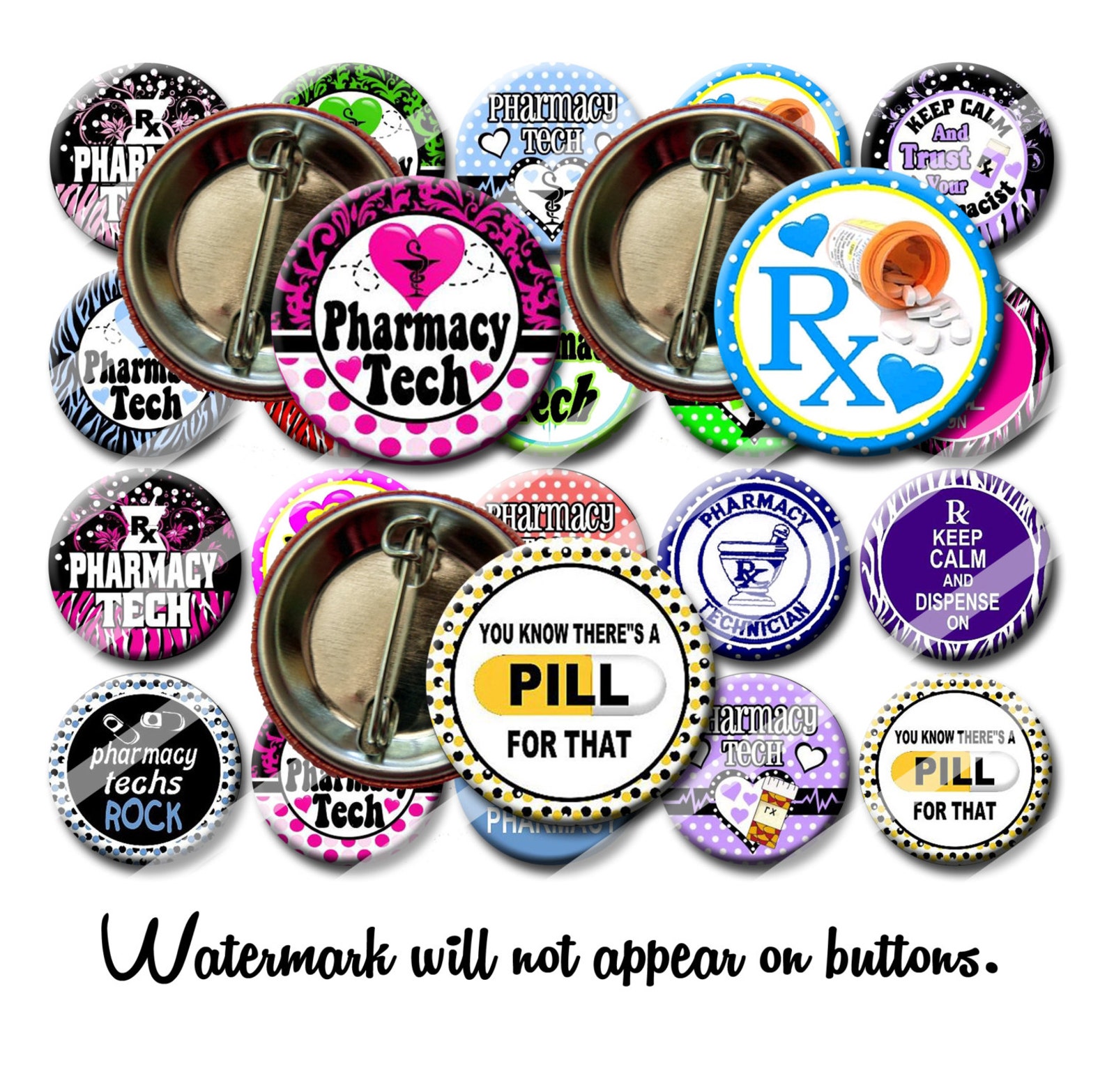 Pharmacy Tech Pharm Tech Pharmacist Technician Pins Pinback - Etsy