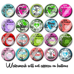 X-RAY Tech RAD Tech Technician Pins Pinback Button Set 1.25 Inch X-ray ...