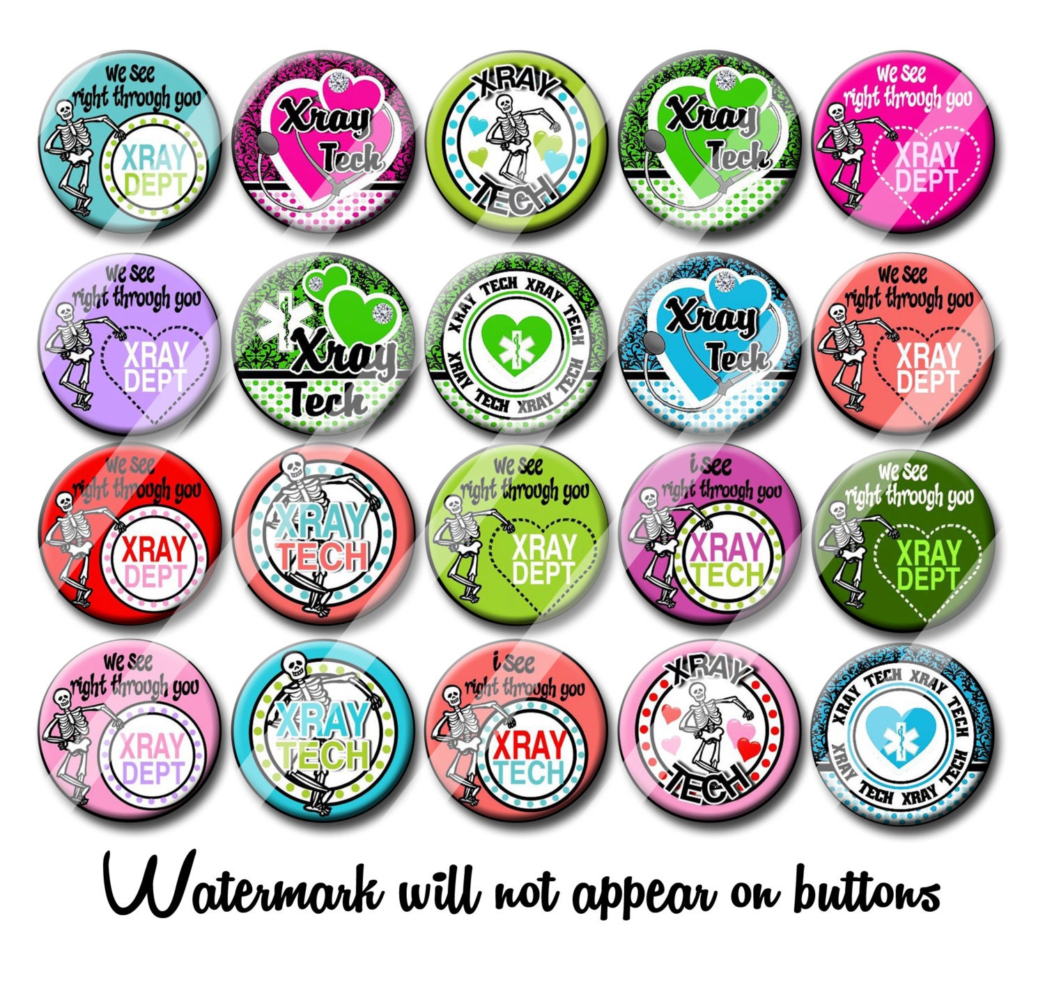 X-RAY Tech RAD Tech Technician Pins Pinback Button Set 1.25 | Etsy