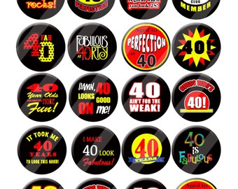40 Year Old 40th Birthday Button 40 and Lovin' It 2 1/4 - Etsy