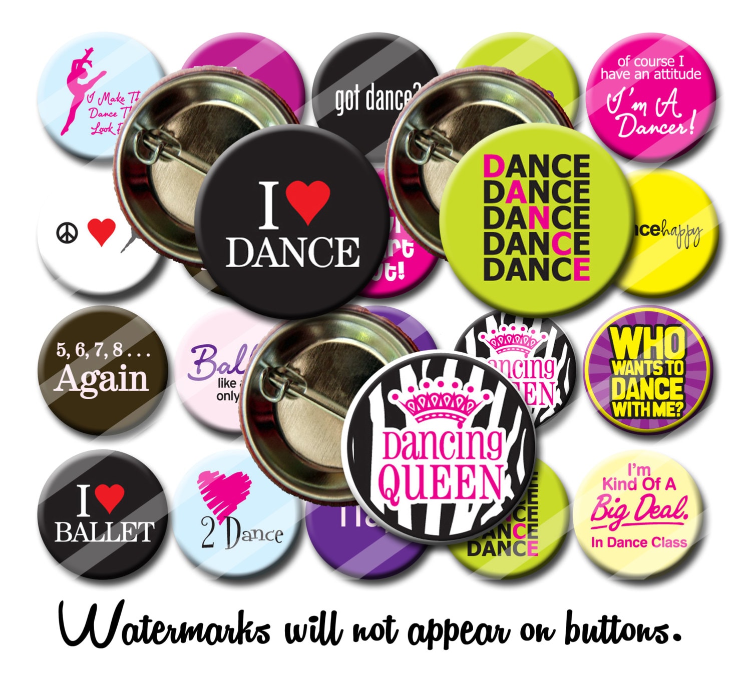 Dance Dancing Class Student Reward Gift Pins 1.25 Inch Pinback - Etsy