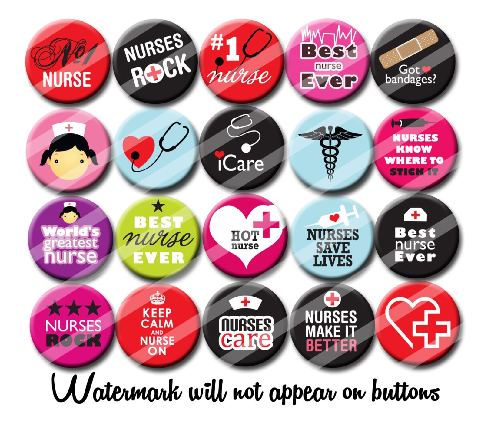 Nurse and Nursing Appreciation Button Set 1.25 Inch Pinback - Etsy