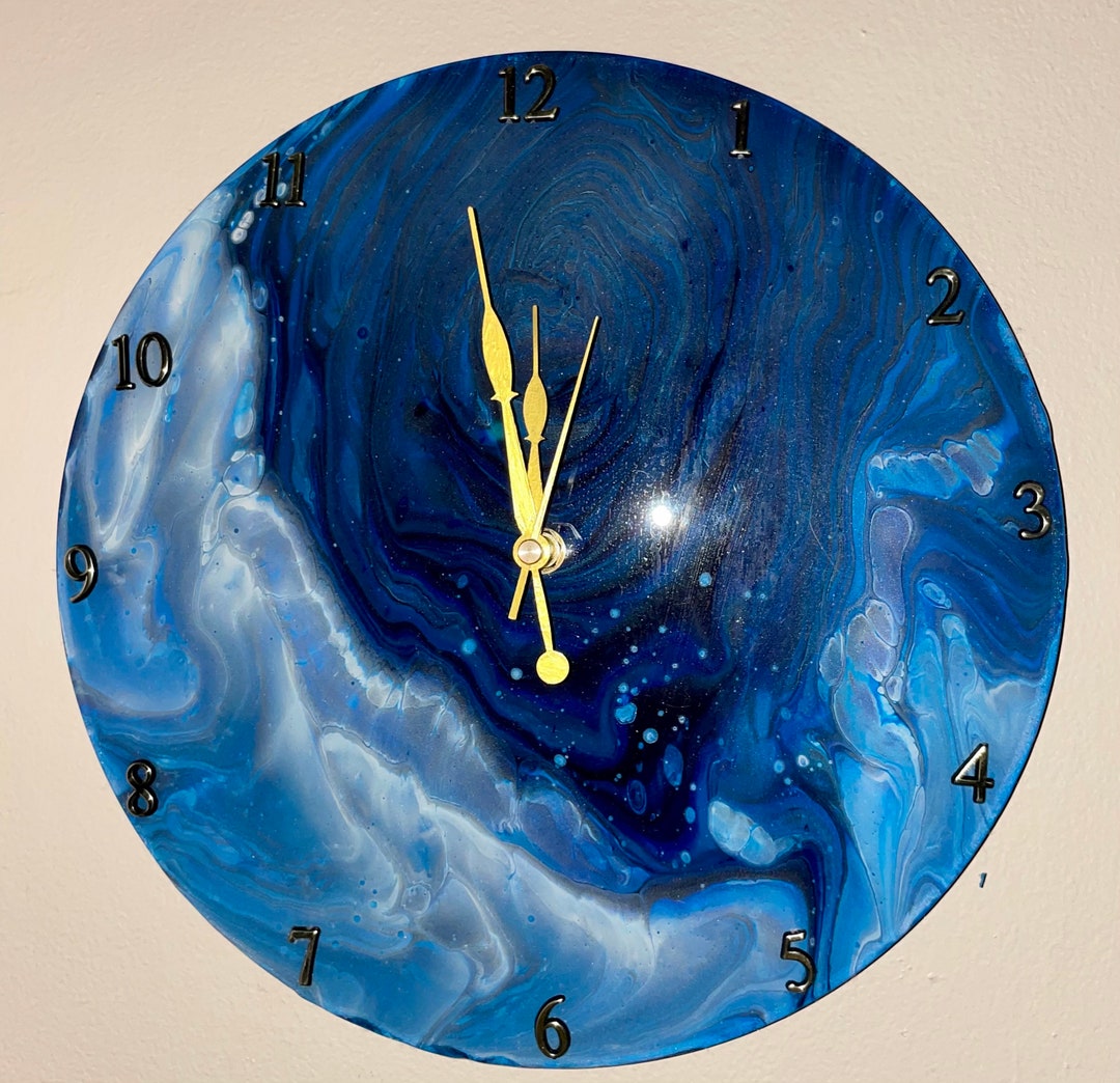 Acrylic Pour Ethereal Clock. - Etsy