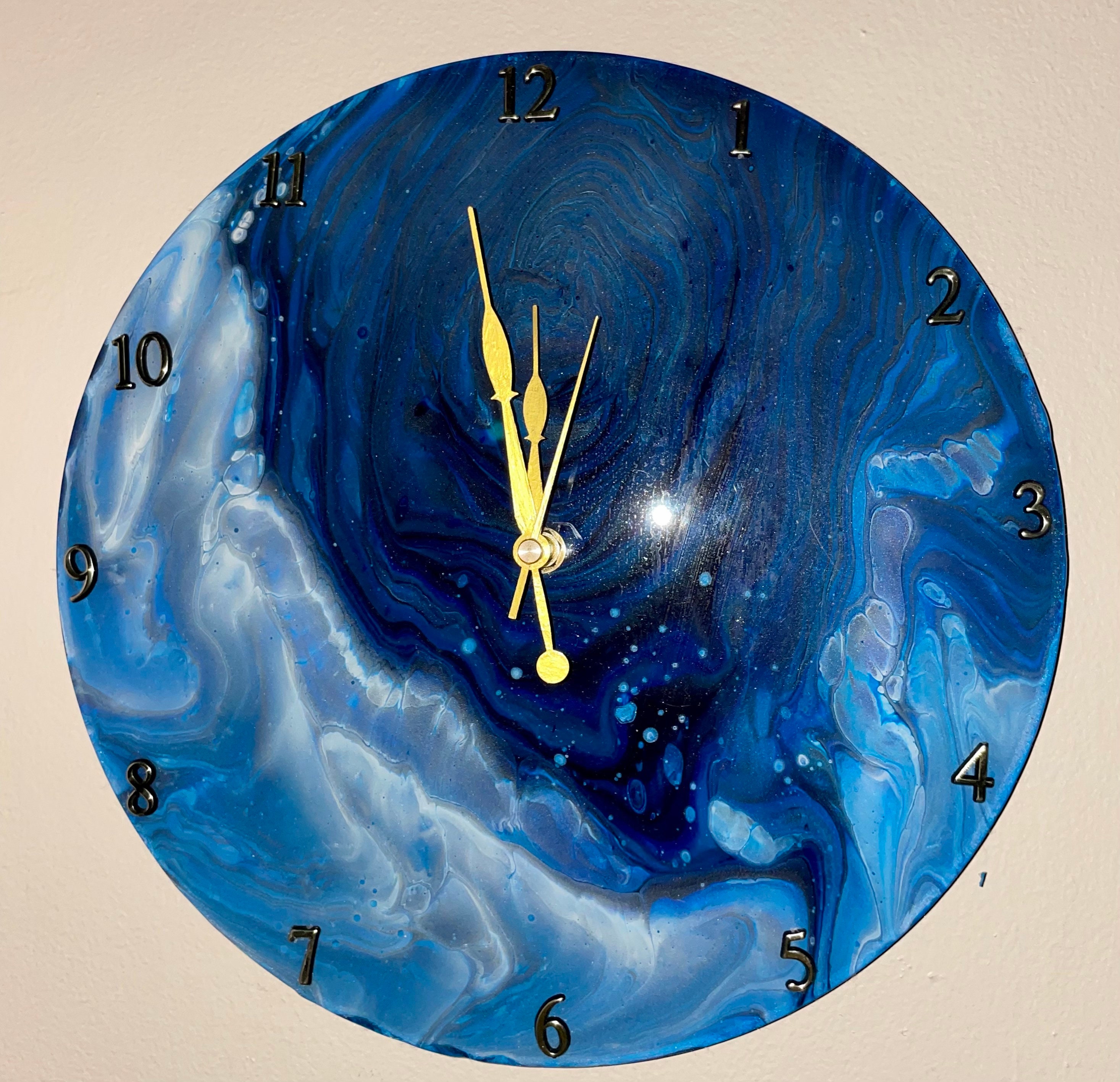 Acrylic Pour Ethereal Clock. - Etsy
