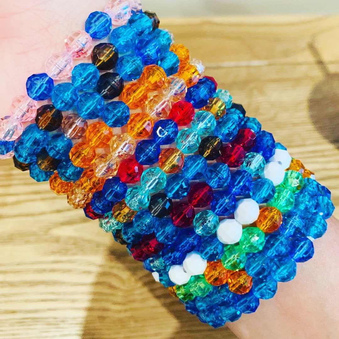 1-28 Crystal Cut Clear Kandi Bracelets Random Colors PLUR - Etsy