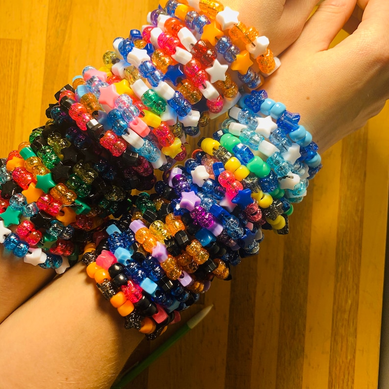 STAR GLITTER Kandi Bracelets Candy Kandi Bead Pony Bead - Etsy STAR GLITTER Kandi Bracelets Candy Kandi Bead Pony Bead - Etsy