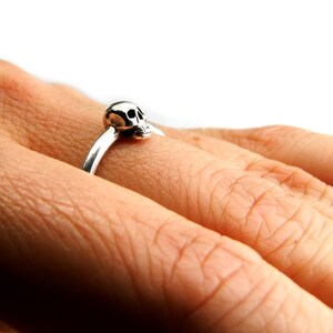 Small Silver Skull Ring, Womens Tiny Ring, Memento Mori, Goth Style - Etsy