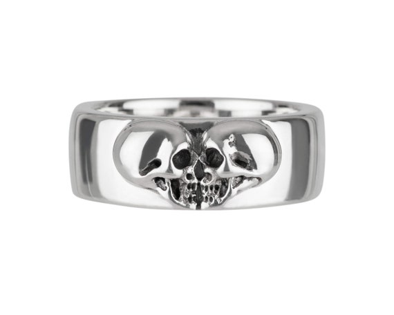 Skull Band for Men Kissing Skulls Massive Skull Ring Heavy - Etsy
