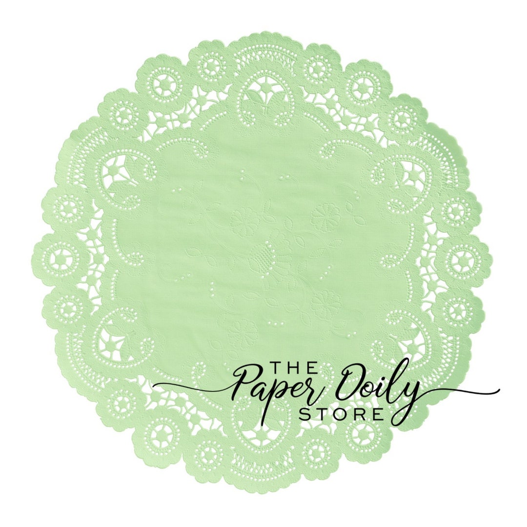 PASTEL GREEN Paper Doilies French Lace | 10" Size | Light Green Doilies ...