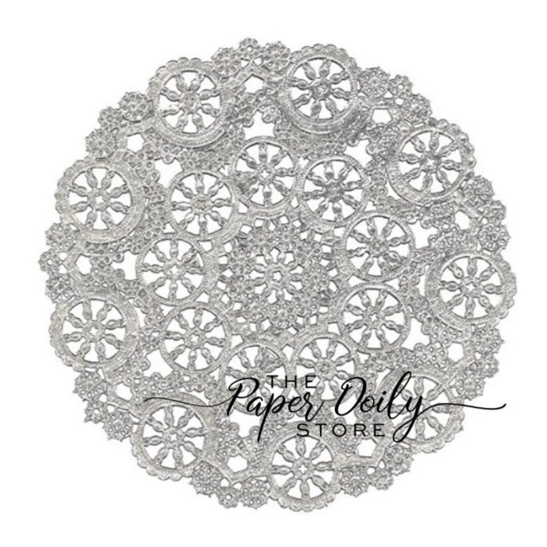 25 - 4" SILVER Metallic Foil Medallion Lace Paper Doilies | Silver ...