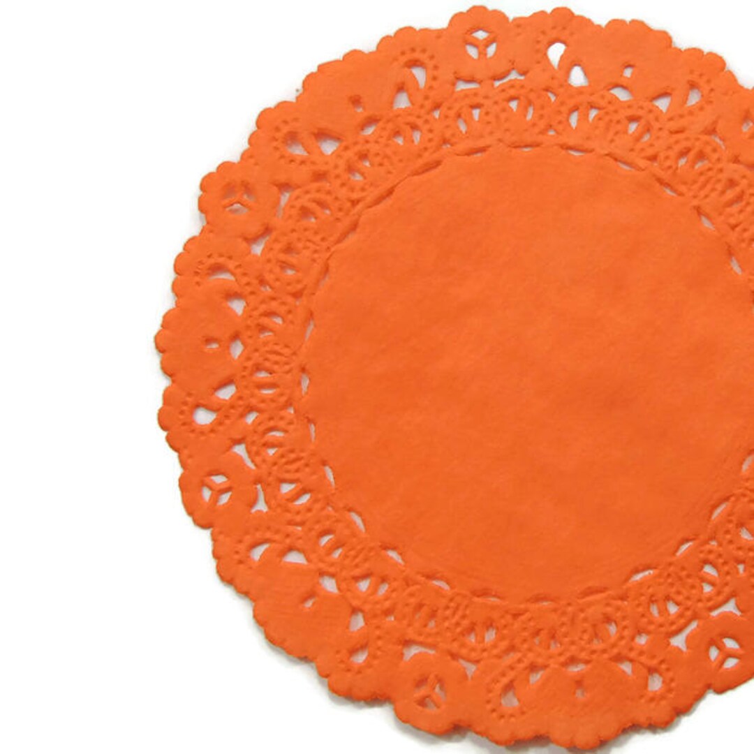 CANDY ORANGE Paper Lace Doilies | 5" 6" 12" 14" Sizes | Pumpkin Orange ...
