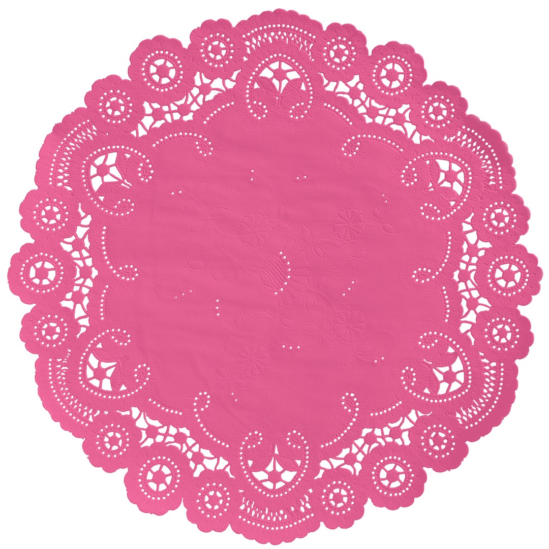 8 - 4" HOT PINK Paper Doilies French Lace | Pink Doily, Hot Pink Doily ...