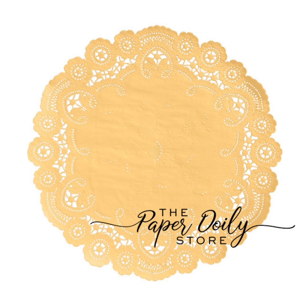 10 - 10" AUTUMN GOLD French Lace Paper Doilies | Golden Yellow Paper ...