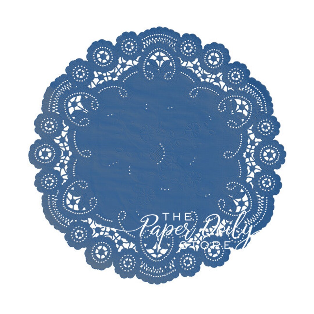 ROYAL BLUE Doilies FRENCH Lace | 6" 8" Round Doilies | Royal Blue Doily ...
