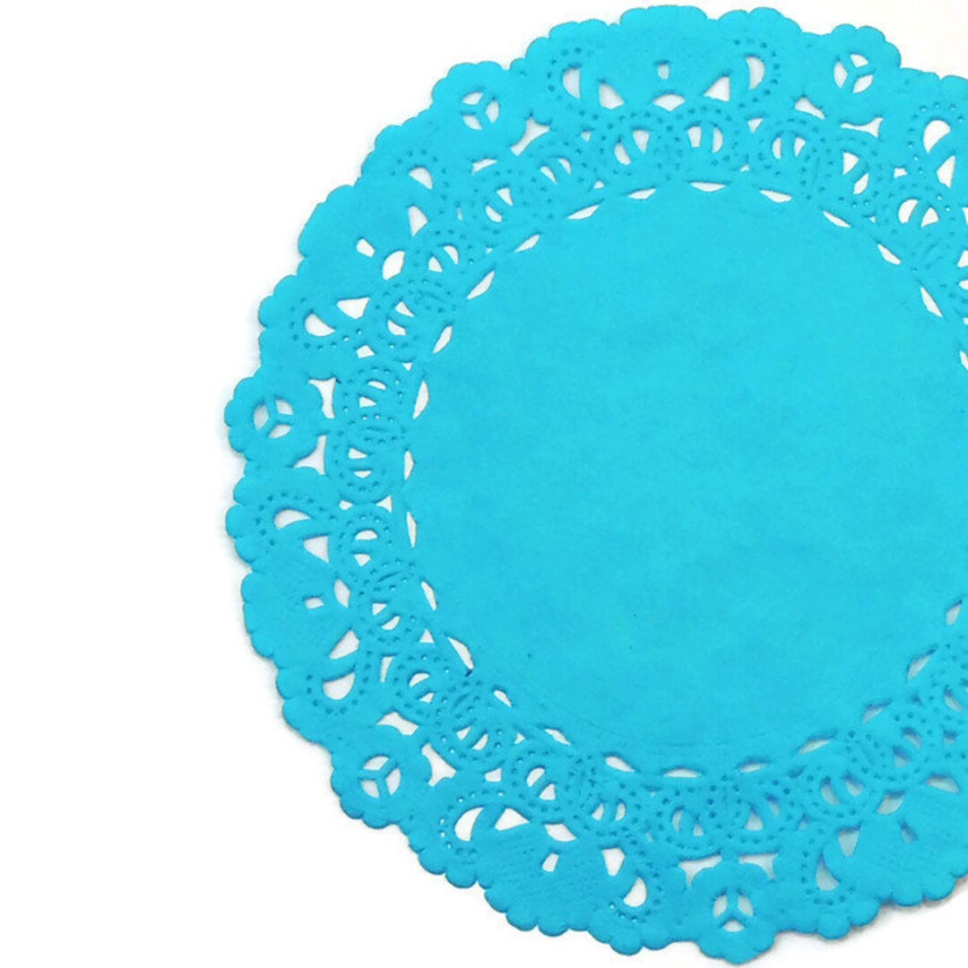 BAHAMA BLUE Normandy Paper Lace Doilies | 5" 8" 10" Sizes | Teal Doily ...