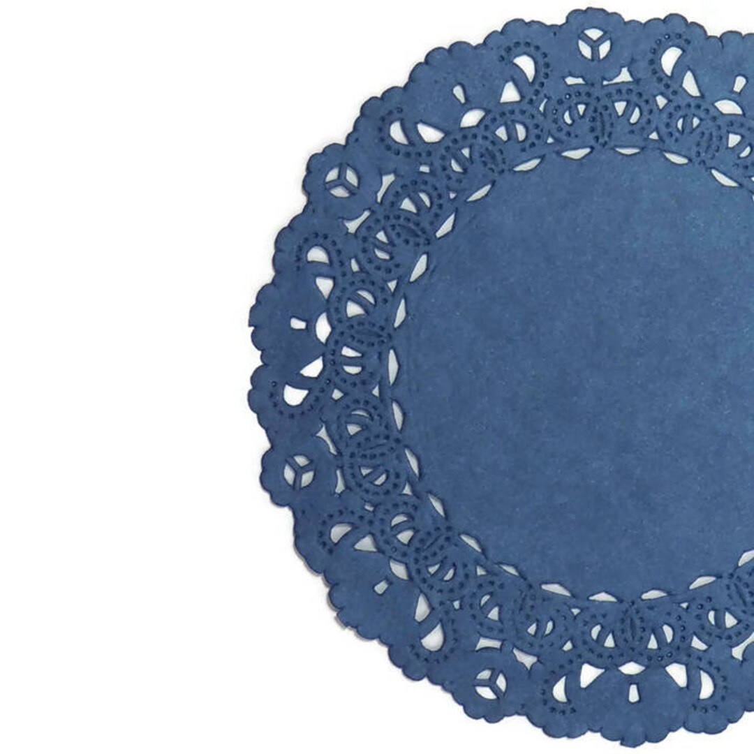 BLUEBERRY BLUE Paper Doilies | 6" Size | Round Blue Doilies, Blue ...