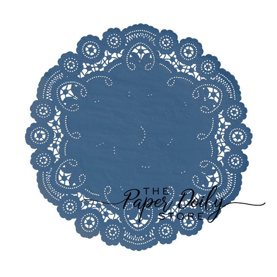 10 - 12" BLUEBERRY Doilies French Lace | Blue Paper Doilies, Blue Paper ...