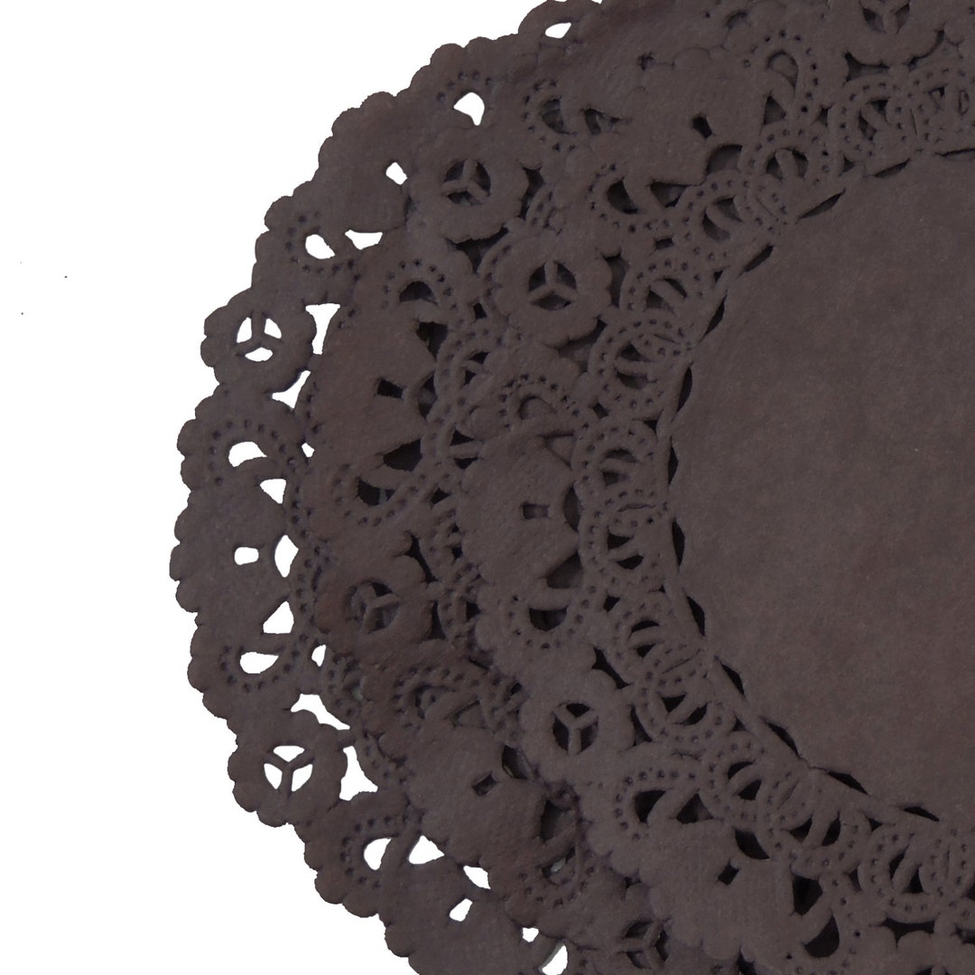10 - 5" BRAZIL NUT BROWN Normandy Doilies | Dark Brown Colored Lace ...