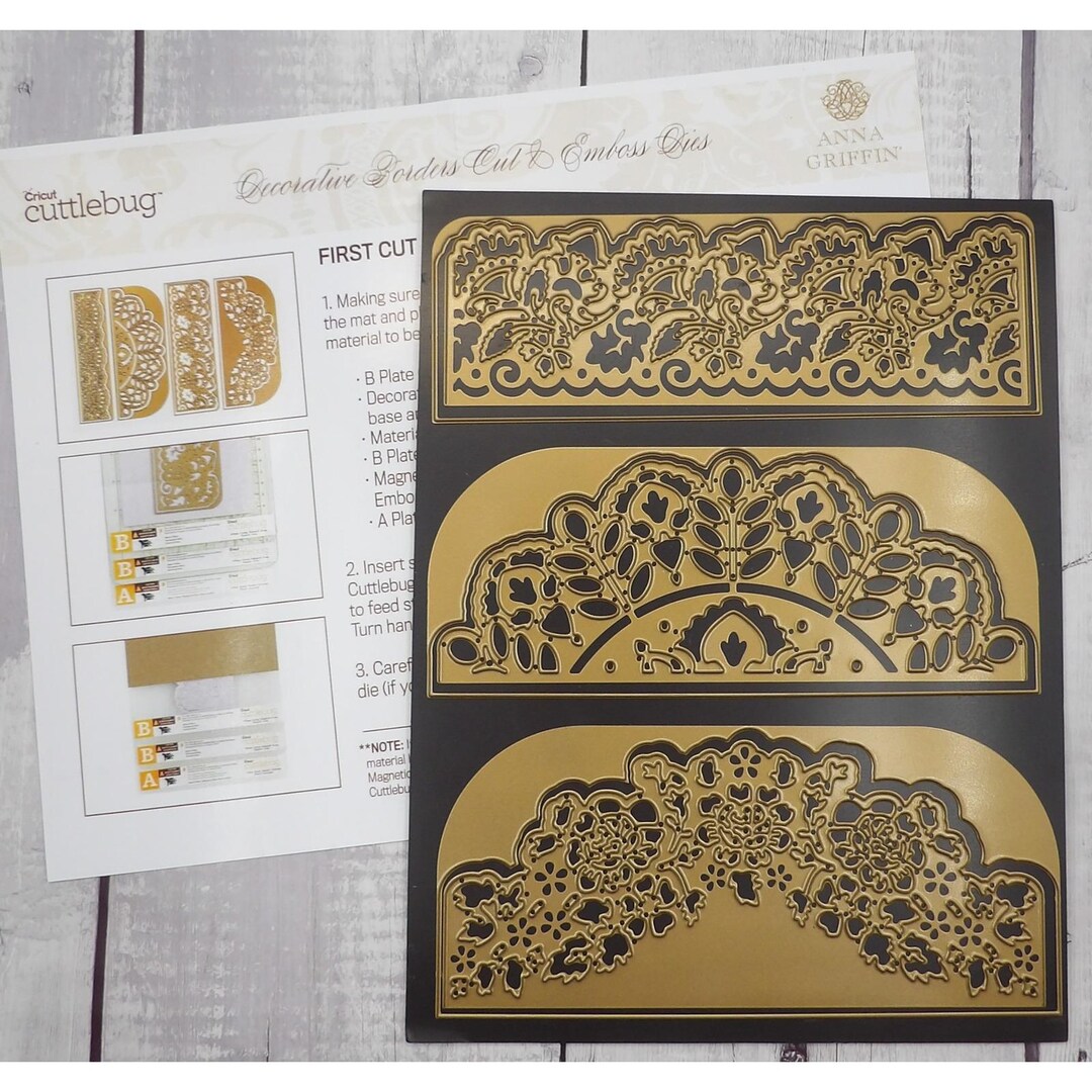 Anna Griffin Cuttlebug 6 Pc. DECORATIVE BORDER Dies **missing 1 Die ...