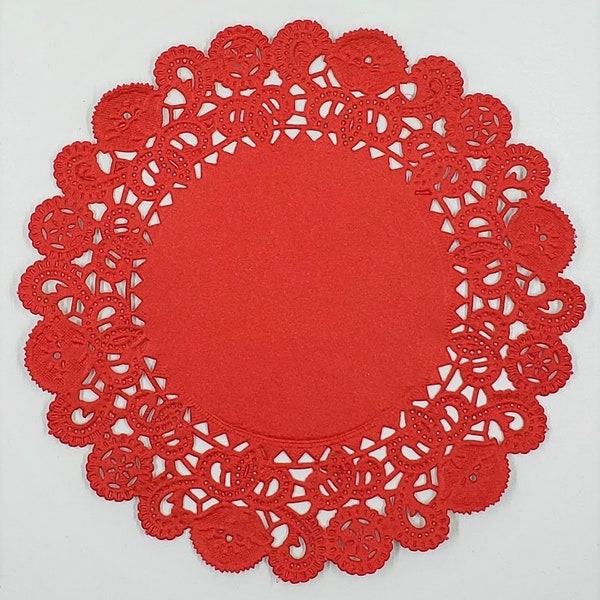 Red Doilies - Etsy