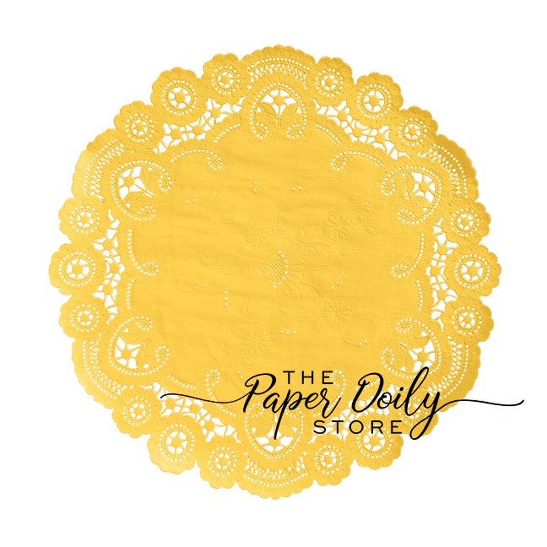 SUNFLOWER Yellow Doilies French Lace | 10" Size | Yellow Paper Doilies ...