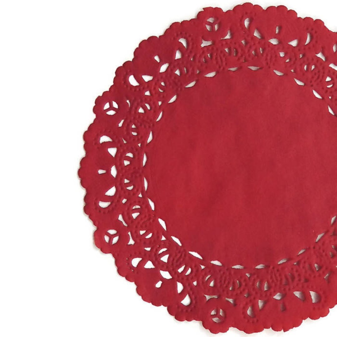 CARDINAL RED Normandy Paper Doilies 5 6 8 10 Sizes Dark Red Paper Doily ...