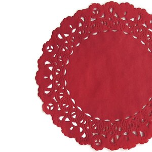 CARDINAL RED Normandy Paper Doilies 5 6 8 10 Sizes Dark Red Paper Doily ...