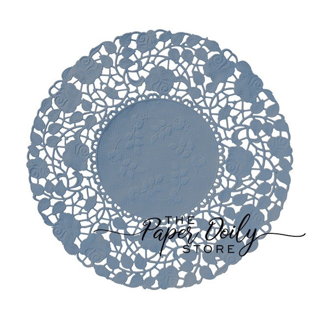 8" - COLONIAL Paper Doilies Rose Floral | Blue Wedding, County Blue ...