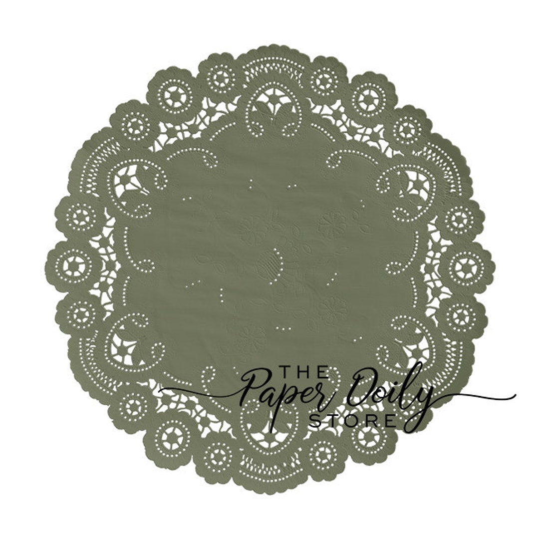 OLIVE GREEN French Lace Paper Doilies| 6" 8" 10" Sizes | Dark Green ...