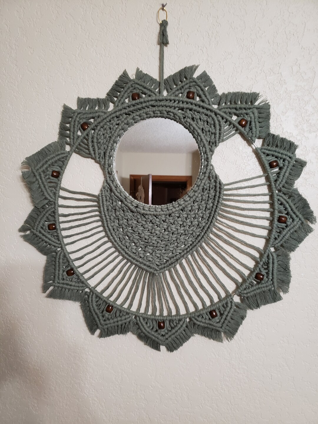 Jerusalem Green Mirror Macrame Mandala - Etsy