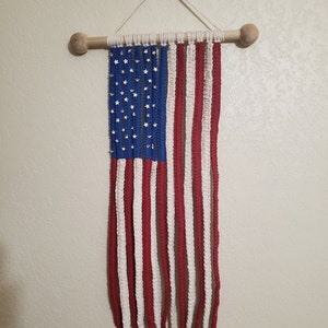 Large Macrame American Flag - Etsy