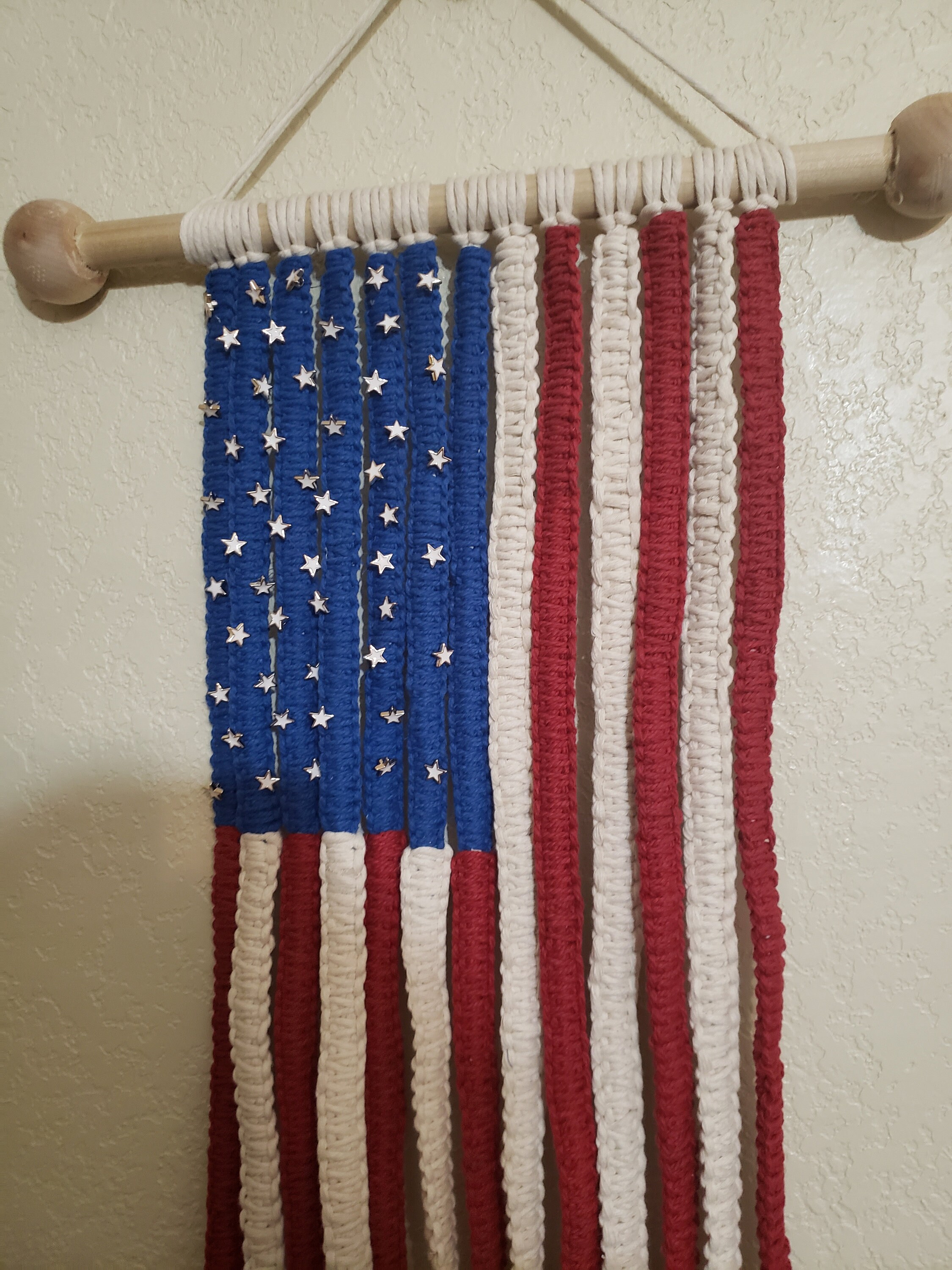 Large Macrame American Flag - Etsy