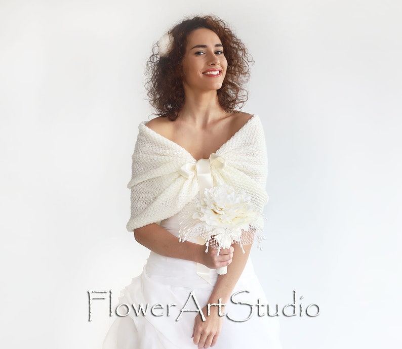 Ivory Wedding Wrap Bridal Shawl Bridal Cover up Wedding Bolero | Etsy