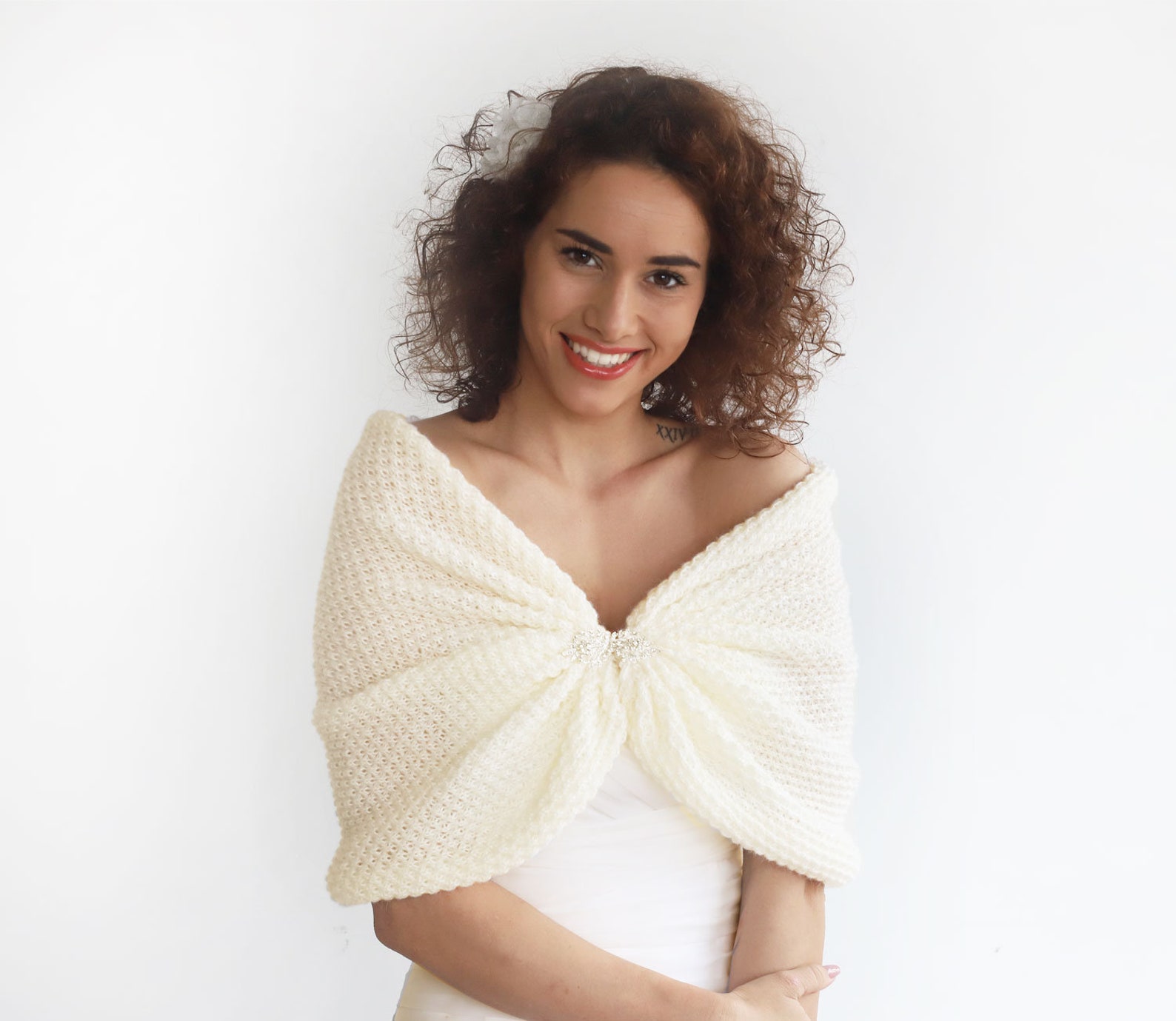 Ivory Wedding Wrap Bridal Shawl Bridal Cover up Wedding Bolero - Etsy