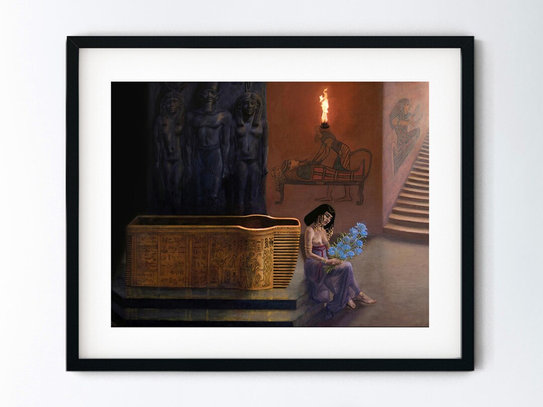 Ancient Egypt Painting Art Print Beautiful Egyptian Woman Mourning With ...